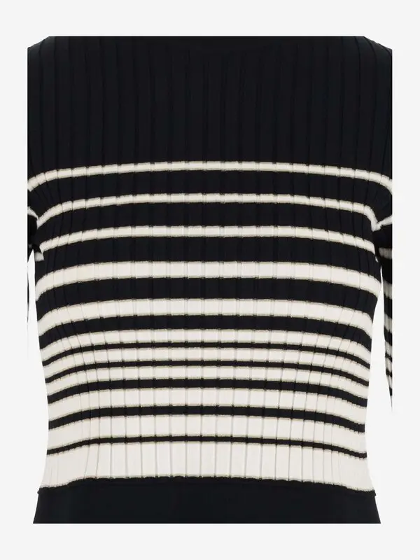 Valentino Garavani Striped Crewneck Dress