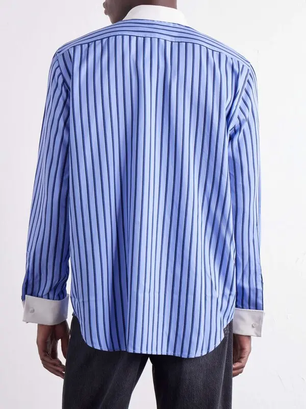 Acne Studios Logo-embroidered Striped Poplin Shirt