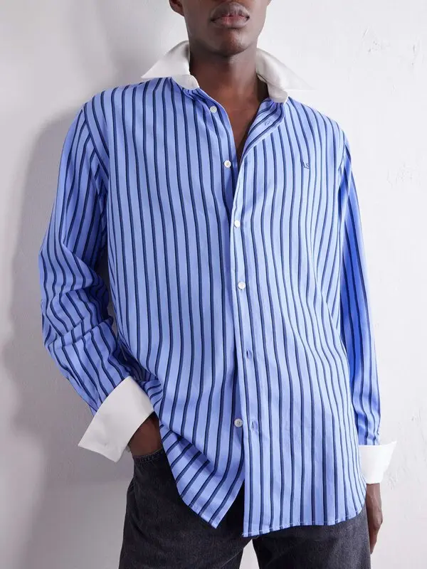 Acne Studios Logo-embroidered Striped Poplin Shirt