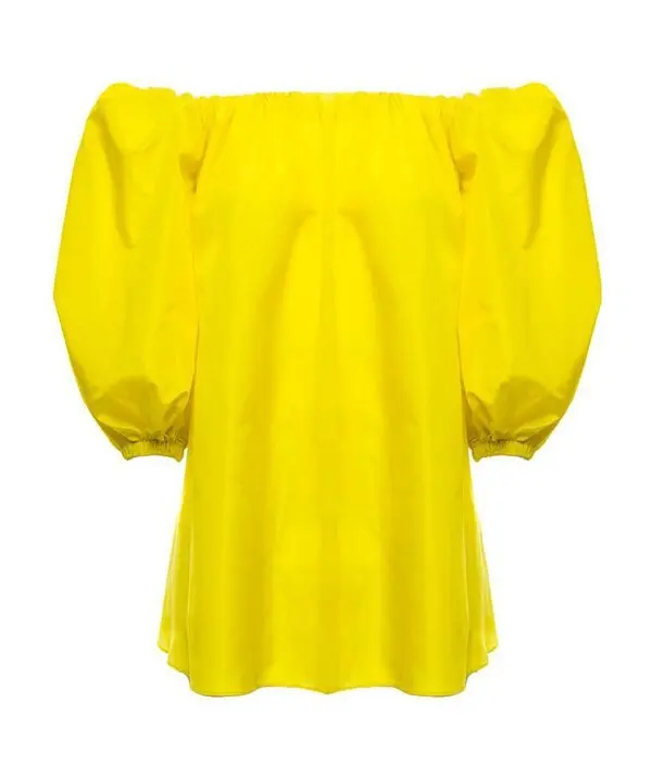 Valentino Garavani Off-shoulder Silk Blouse - Yellow