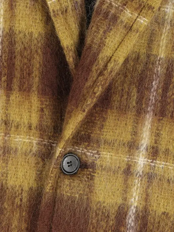 Loewe Check Patterned Coat - Brown
