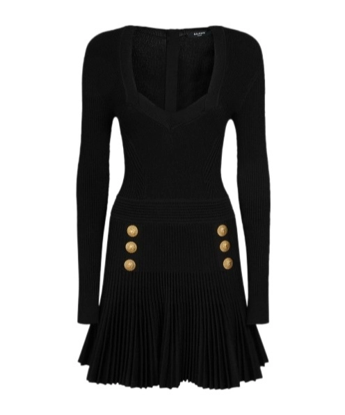 Balmain Logo Button Dress