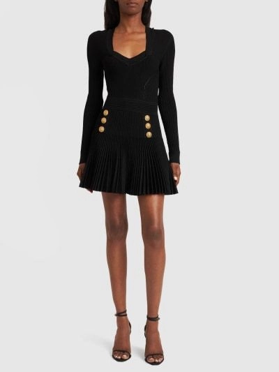 Balmain Logo Button Dress