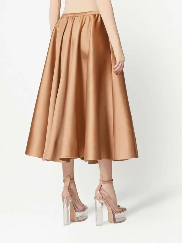 Valentino Garavani High Waist Pleated Midi Skirt