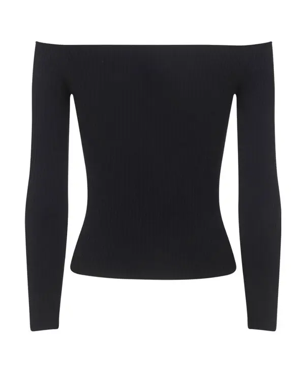 Valentino Garavani Ribbed Off-shoulder Jumper