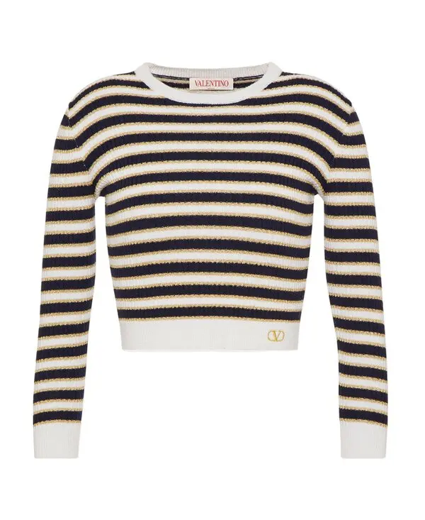 Valentino Garavani Striped Cropped Jumper