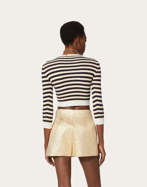 Valentino Garavani Striped Cropped Jumper