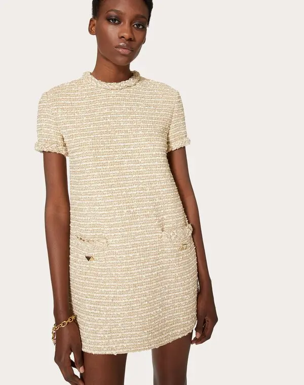 Valentino Garavani Roman Stud Tweed Dress