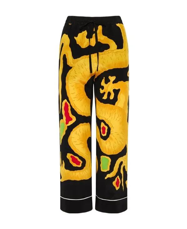 Valentino Garavani Drawstring Wide Leg Cropped Trousers
