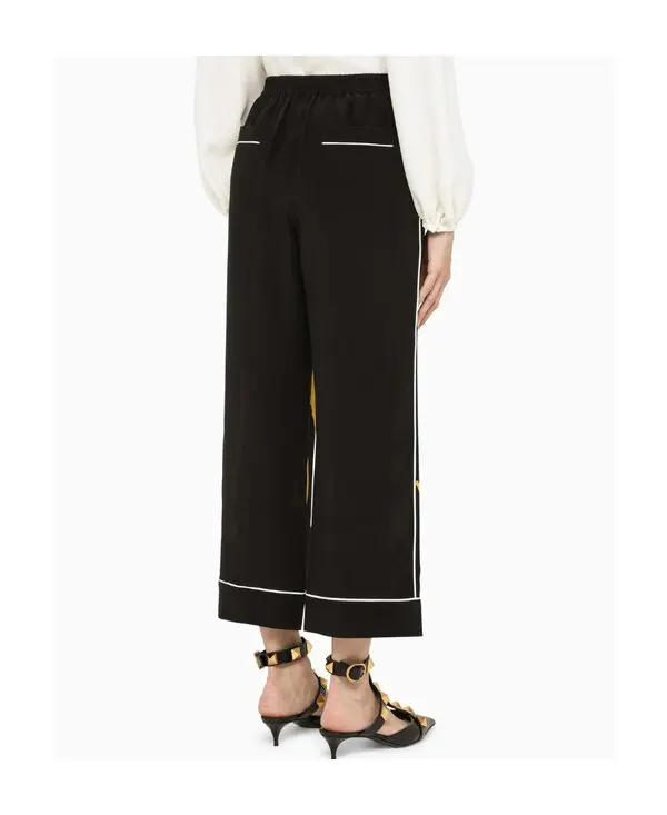 Valentino Garavani Drawstring Wide Leg Cropped Trousers