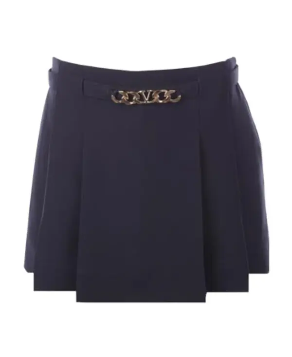 Valentino Garavani Logo-plaque Mini Skirt - Navy Blue
