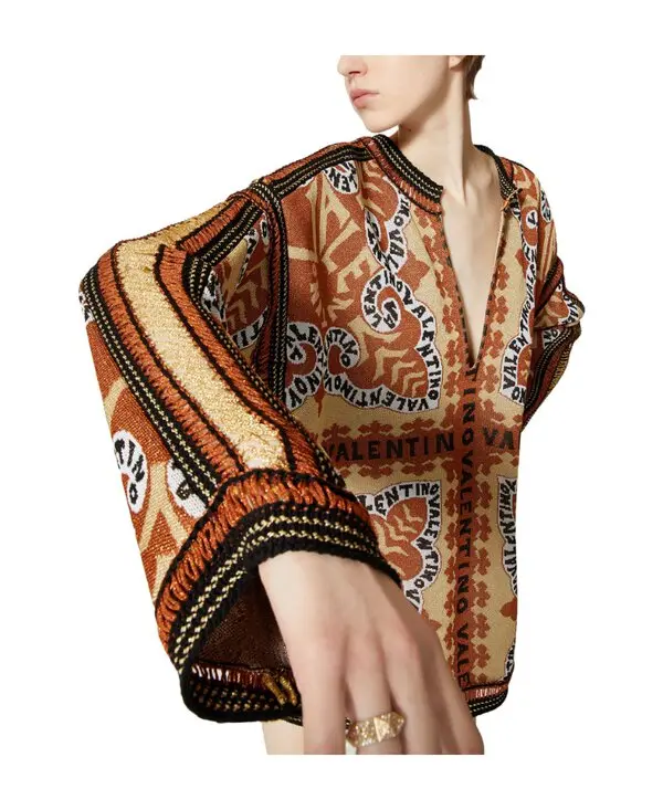 Valentino Garavani Jacquard Mini Bandana Tunic Top