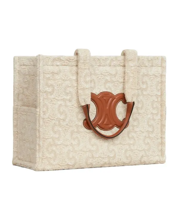 Celine Large Cabas Thais In Textile With Triomphe All-over