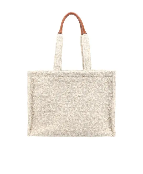 Celine Large Cabas Thais In Textile With Triomphe All-over