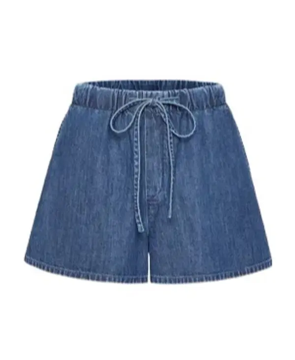 Valentino Garavani Drawstring Denim Shorts - Blue