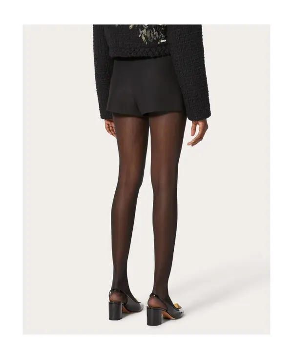 Valentino Garavani Crepe Couture V Gold Shorts
