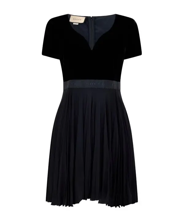 Gucci Vneck Paneled Mini Dress