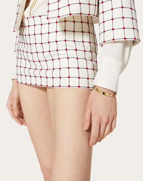Valentino Garavani Logo Embroidered Skirt