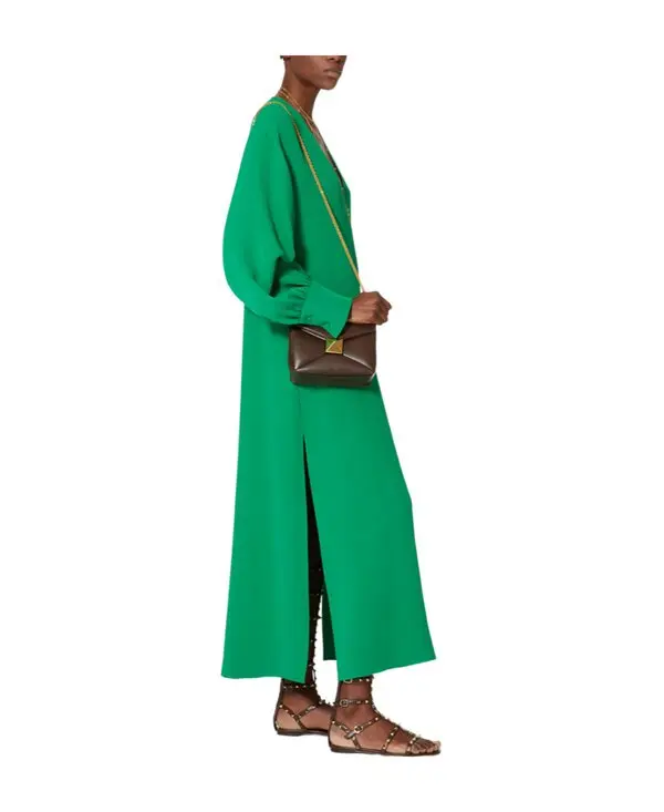 Valentino Garavani V-neck Long-sleeved Dress