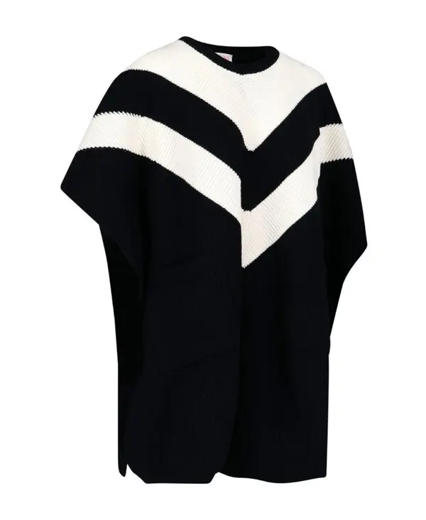 Valentino Garavani Stripe-detailed Knit Cape