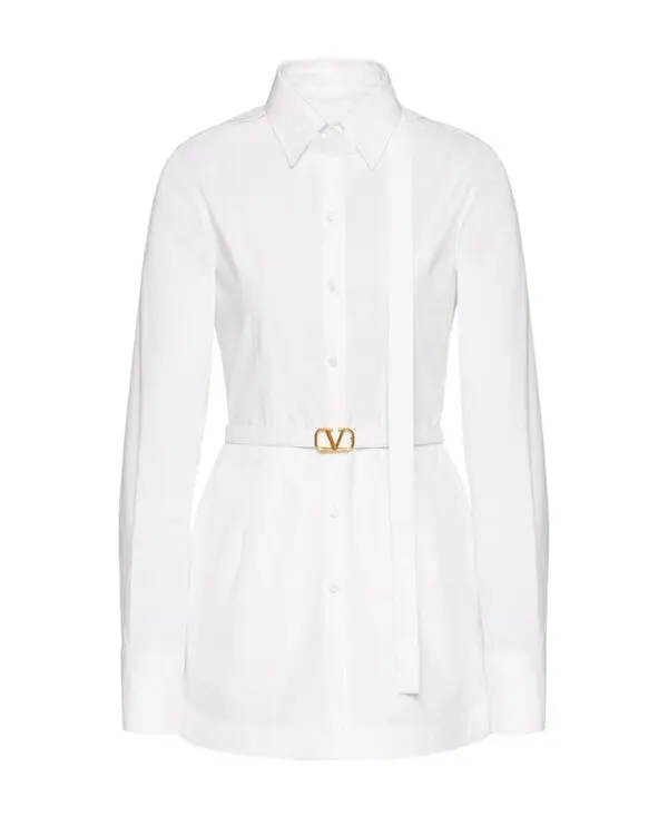 Valentino Garavani Vlogo Belted Shirtdress - White
