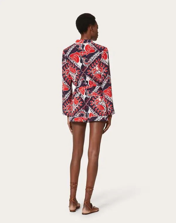 Valentino Garavani Graphic-print Silk Playsuit