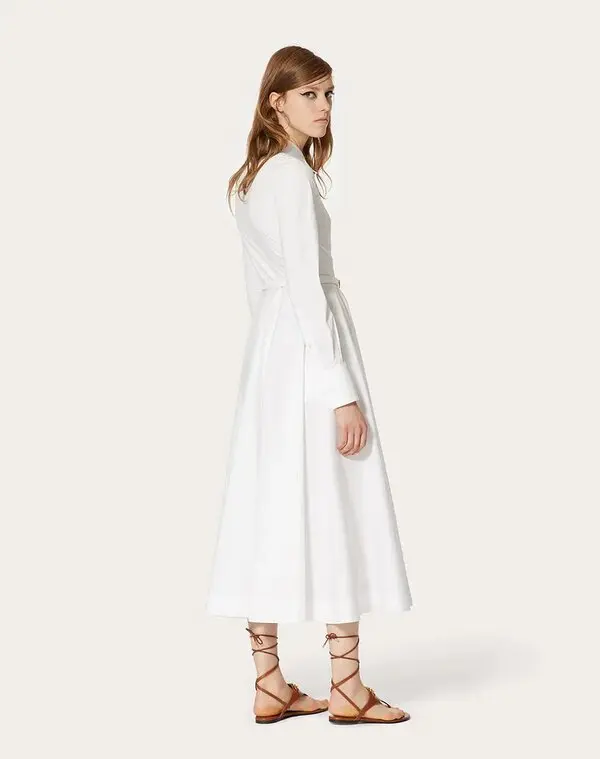 Valentino Garavani Belted Long-sleeved Midi Dress