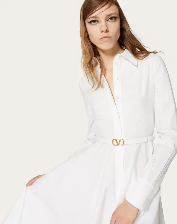 Valentino Garavani Belted Long-sleeved Midi Dress
