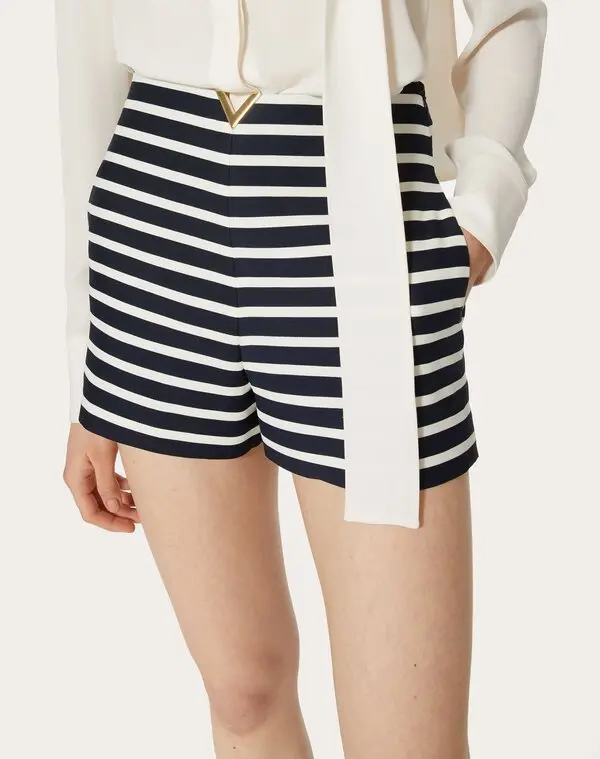 Valentino Garavani Striped V-logo Tailored Shorts