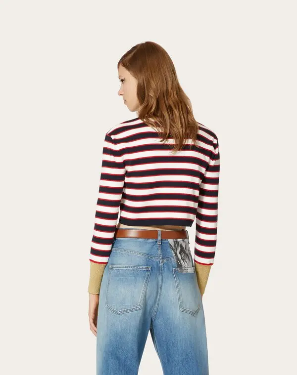 Valentino Garavani Striped Cotton Jumper