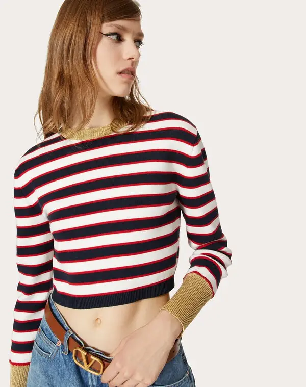Valentino Garavani Striped Cotton Jumper
