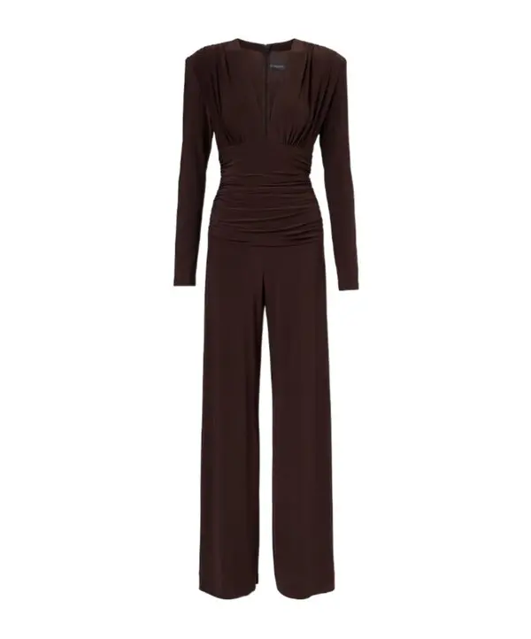 Norma Kamali Ruched Jersey Jumpsuit - Brown