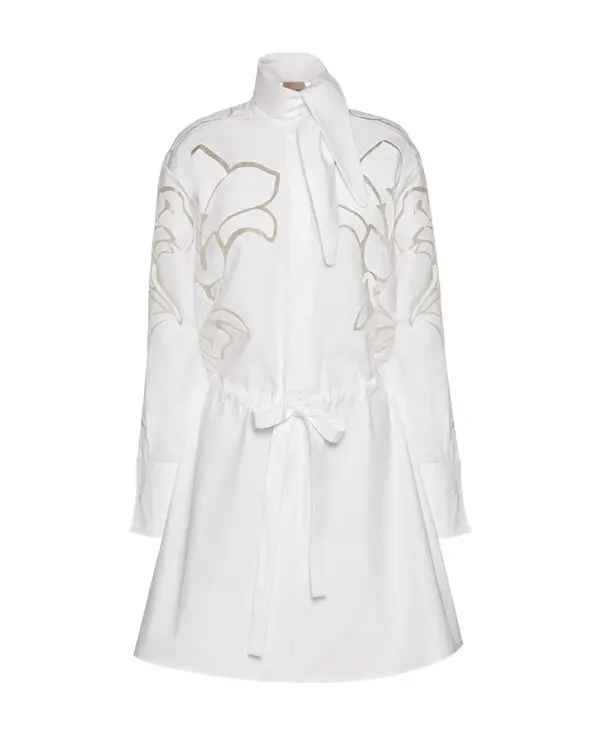 Valentino Garavani Flower Hollowed-out Embroidery Dress