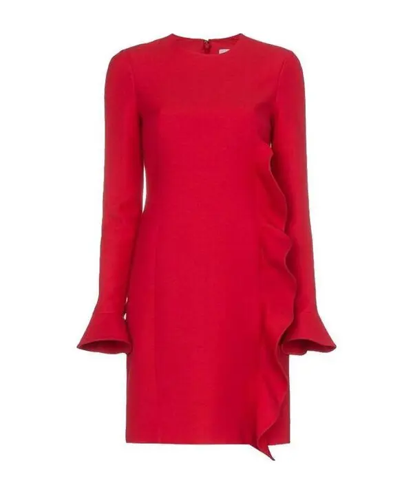 Valentino Garavani Ruffled Long-sleeved Dress