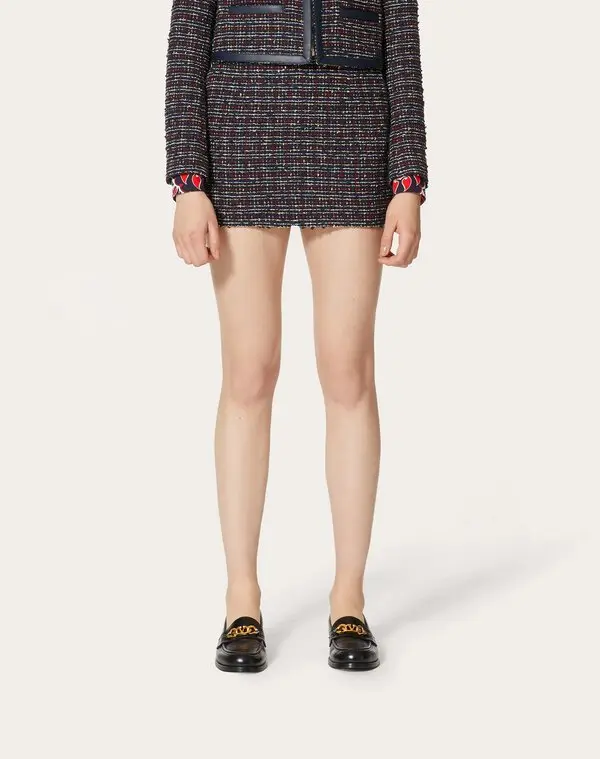 Valentino Garavani Vlogo Tweed Miniskirt