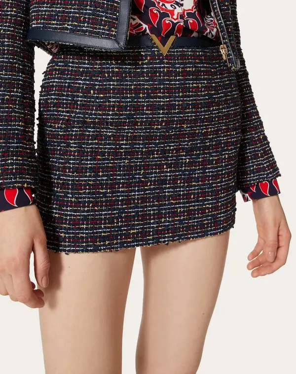 Valentino Garavani Vlogo Tweed Miniskirt