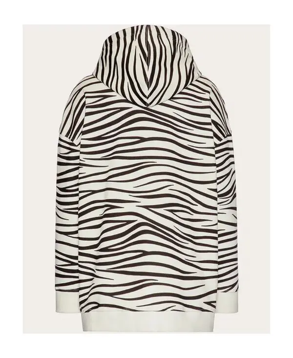 Valentino Garavani Zebra Print Sequin-embellished Hoodie