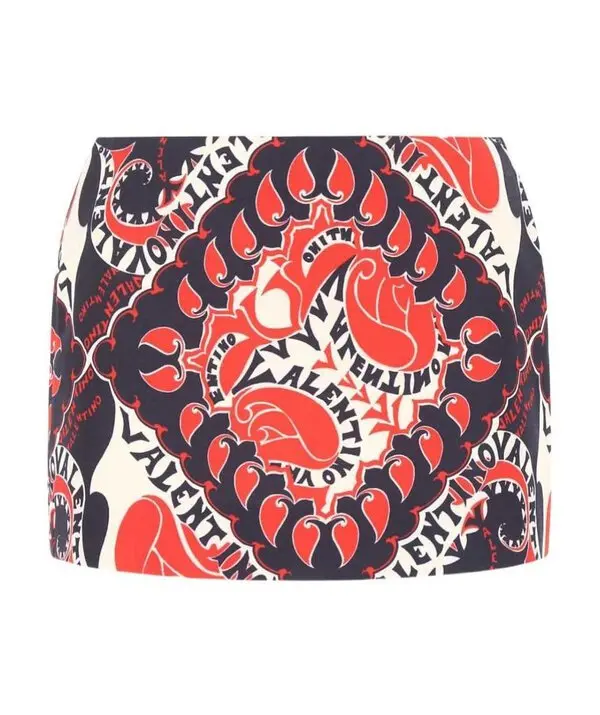 Valentino Garavani Multicolored Logo-printed Skirt - Black