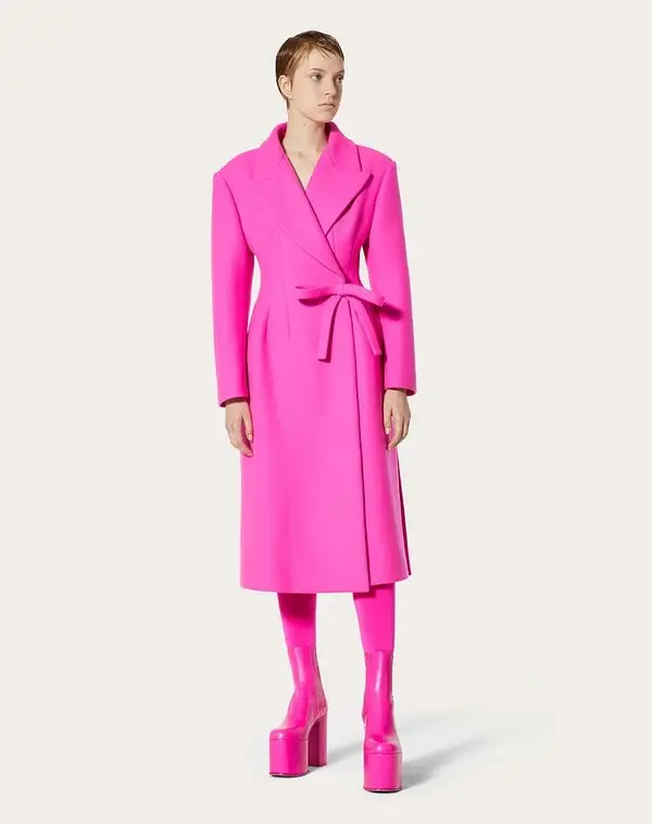Valentino Garavani Bow Detailed Long-sleeved Coat