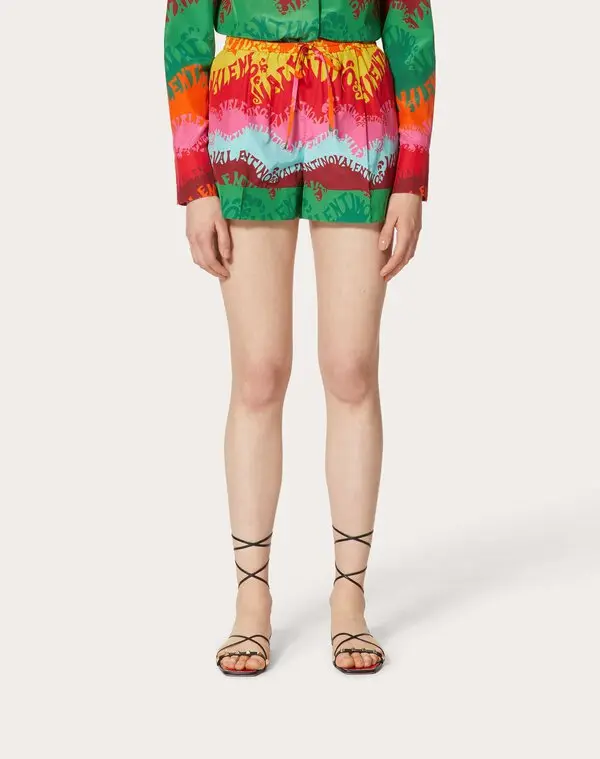 Valentino Garavani Logo Printed Shorts