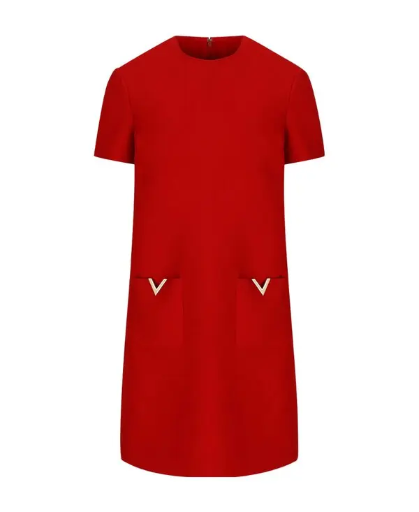 Valentino Garavani V Metal Logo Shift Dress
