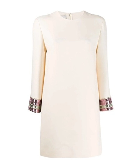 Valentino Garavani Sequin Embroidered Mini Dress - White