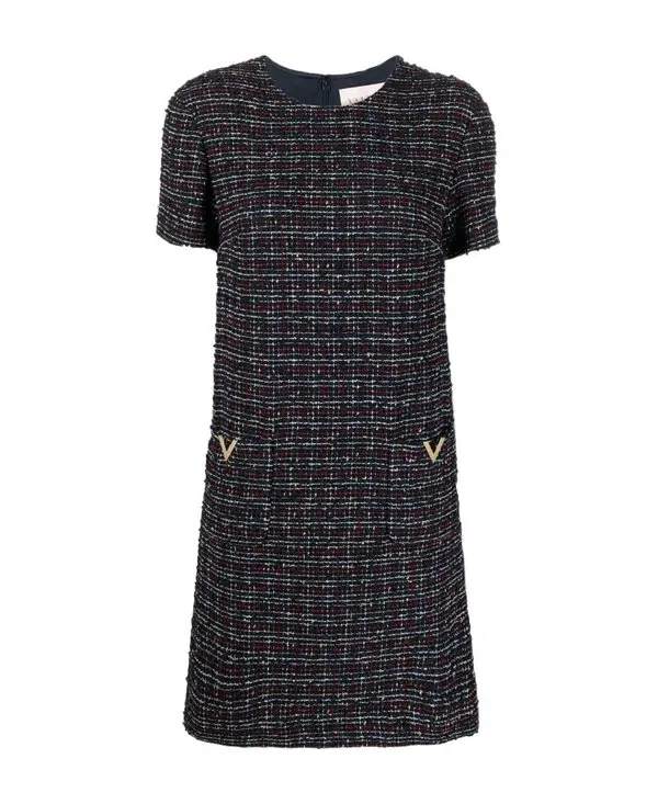 Valentino Garavani Tweed Short-sleeve Mini Dress