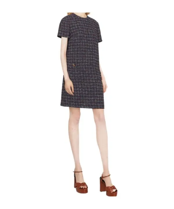 Valentino Garavani Tweed Short-sleeve Mini Dress