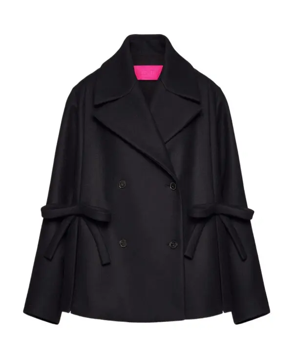 Valentino Garavani Bow-detail Double-breasted Jacket - Black