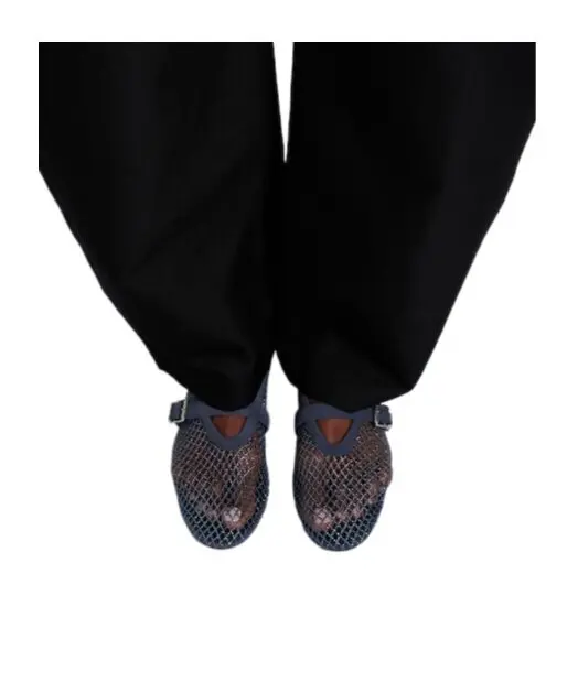 Alaïa Embellished Fishnet Mary Jane Flats - No