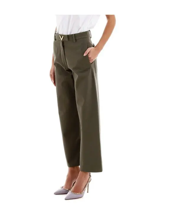 Valentino Garavani Cropped Wide-leg Trousers