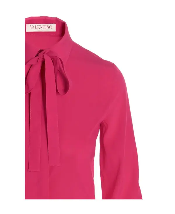Valentino Garavani Scarf-detail Concealed-fastening Shirt