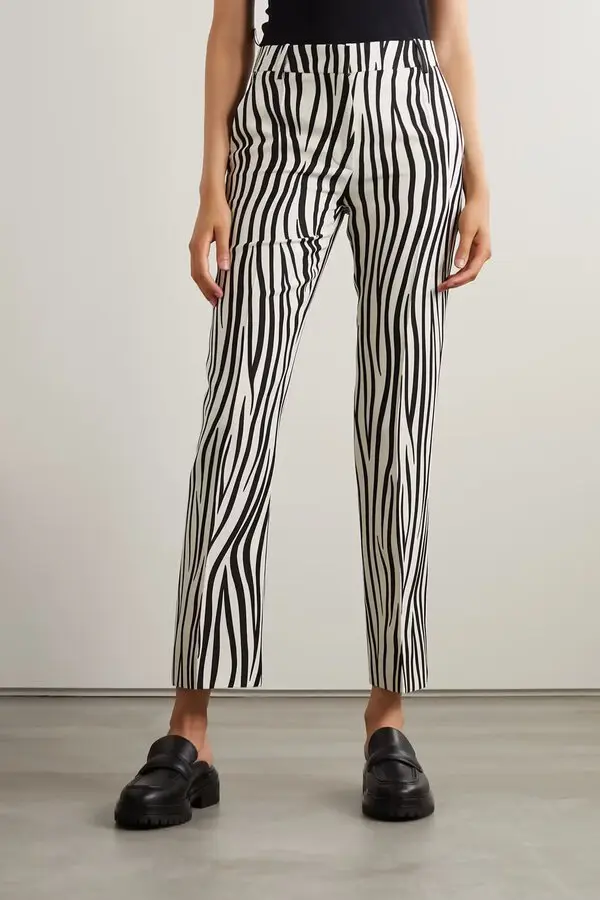 Valentino Garavani Zebra Printed High Waist Trousers
