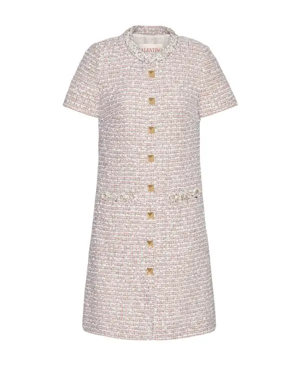 Valentino Garavani Round-collar Short-sleeve Dress - White